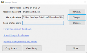Phototheca : Change Phototheca Library location